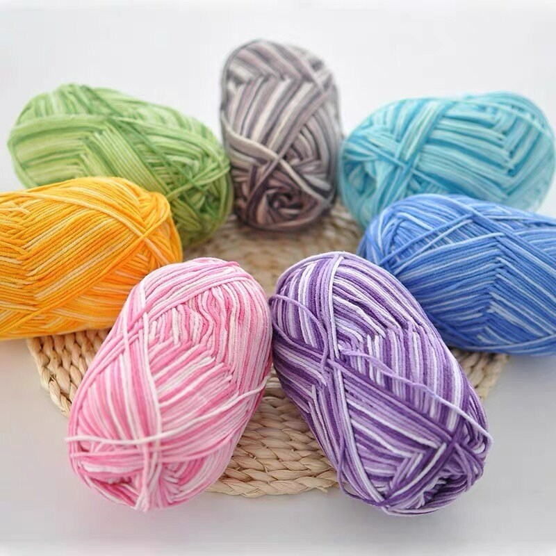 Combed Variegated 5 Ply Milk Cotton Yarn 100 Gram for Crochet - Etsy