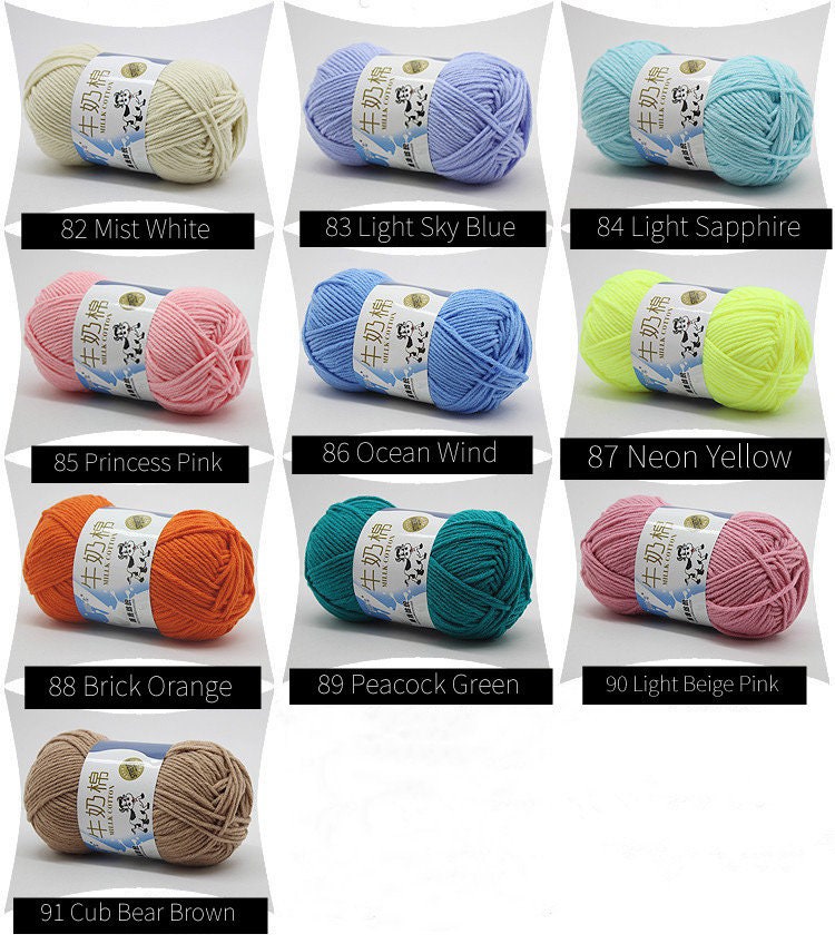 5 Ply Milk Cotton Yarn for Amigurumi Crochet Knitting Punch - Etsy