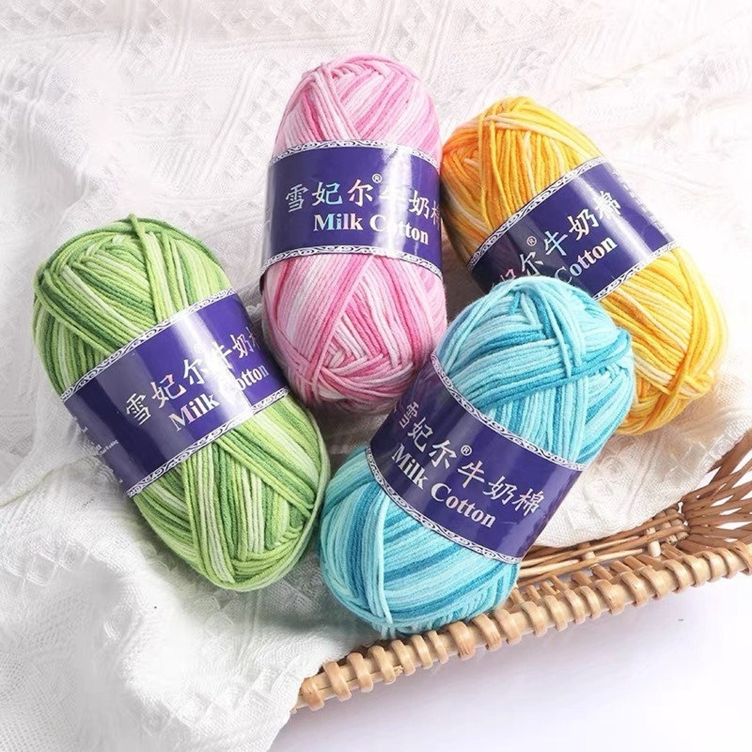 Combed Variegated 5 Ply Milk Cotton Yarn 100 Gram for Crochet ...