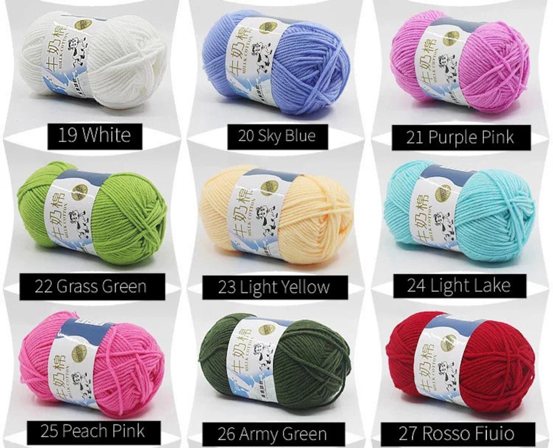 5 Ply Milk Cotton Yarn for Amigurumi Crochet Knitting Punch - Etsy New ...