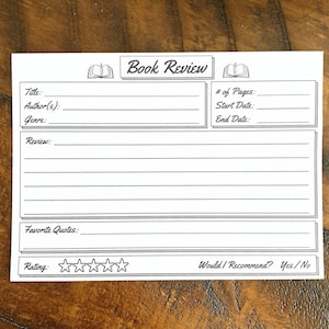 Book Review Sticker Pack 8 4.6w X 3.4h Stickers for Reading Journals ...