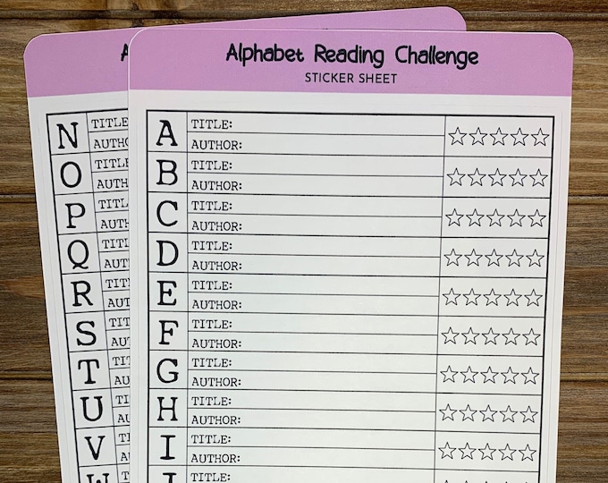 Alphabet Reading Challenge Planner Stickers ABC Reading Planner ...
