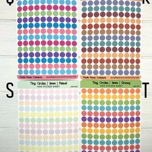 Tiny Circles 5mm Mini Sticker Sheet | 130 Tiny (5mm / .19in) Circles ...
