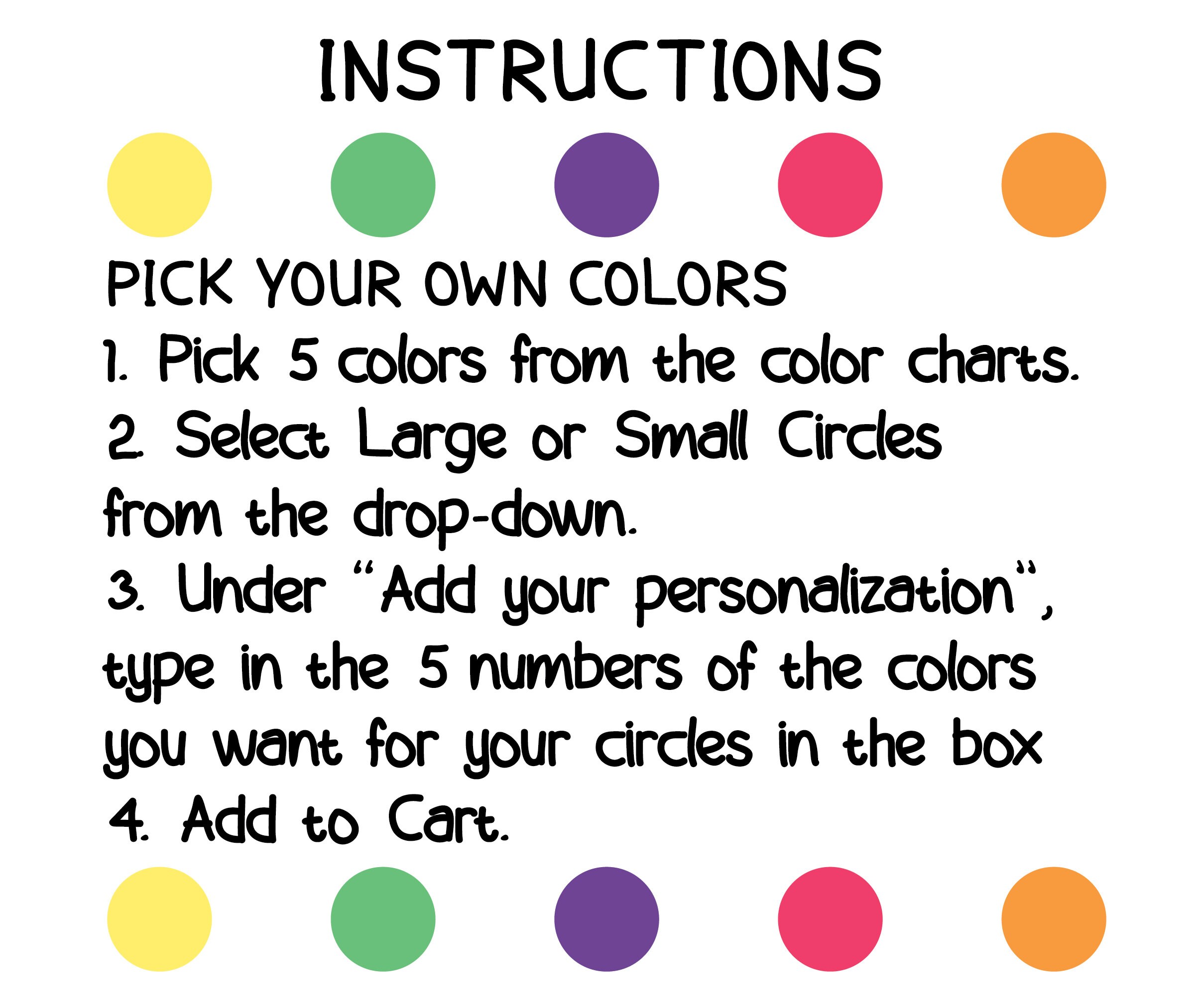 Pick Your Own Colors | Circle/dot Stickers | Pick 5 Colors per Sheet ...