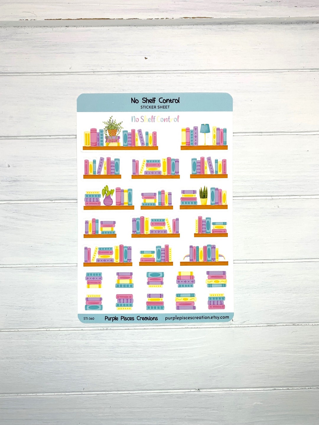 No Shelf Control Sticker Sheet | Reading Themed Decorative Stickers for ...