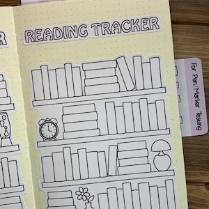 Reading Tracker Sticker Set - V4 B&W | 1 Reading Tracker Sticker 5.7 ...