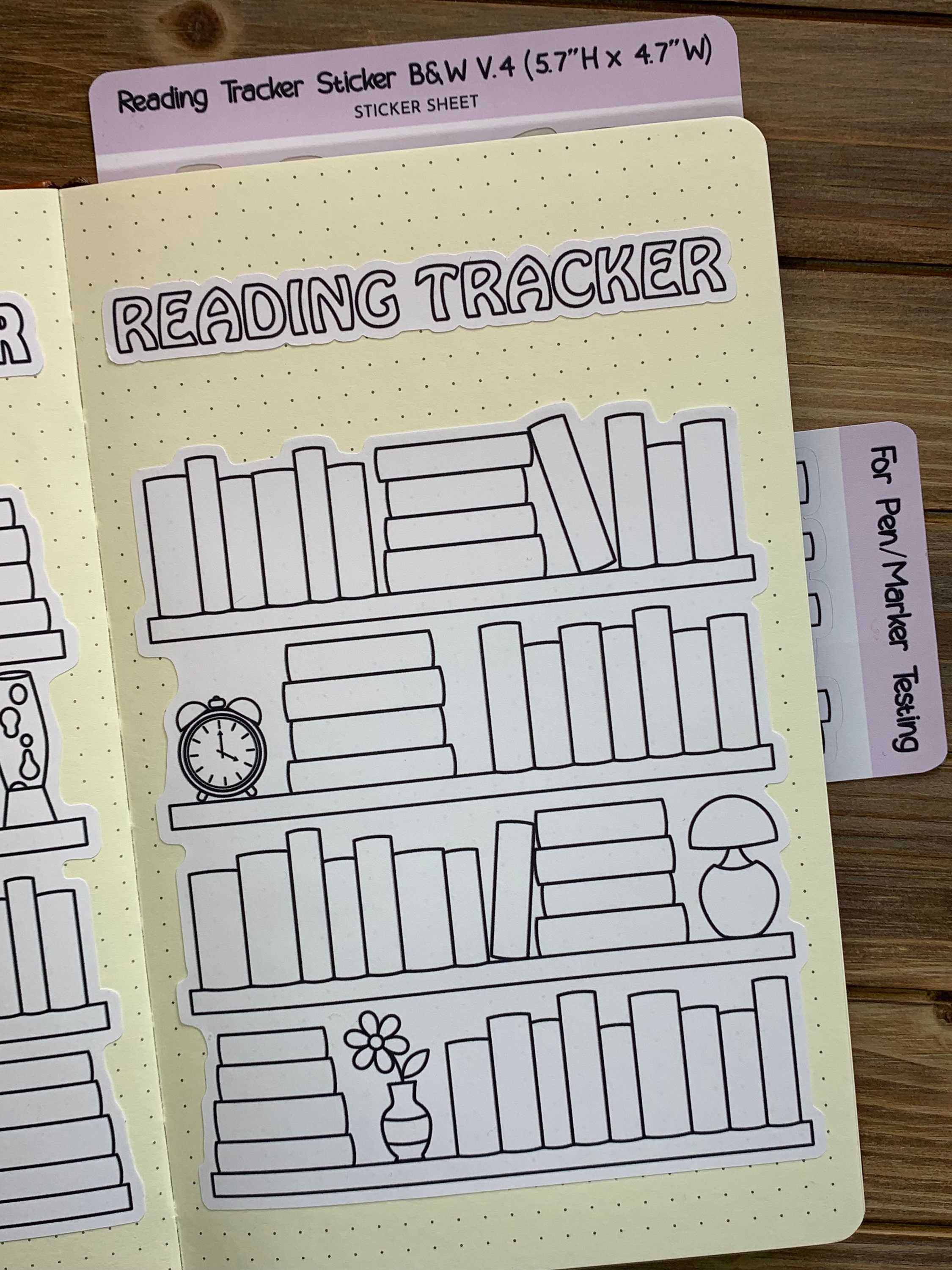 Reading Tracker Sticker Set - V4 B&W | 1 Reading Tracker Sticker 5.7 ...