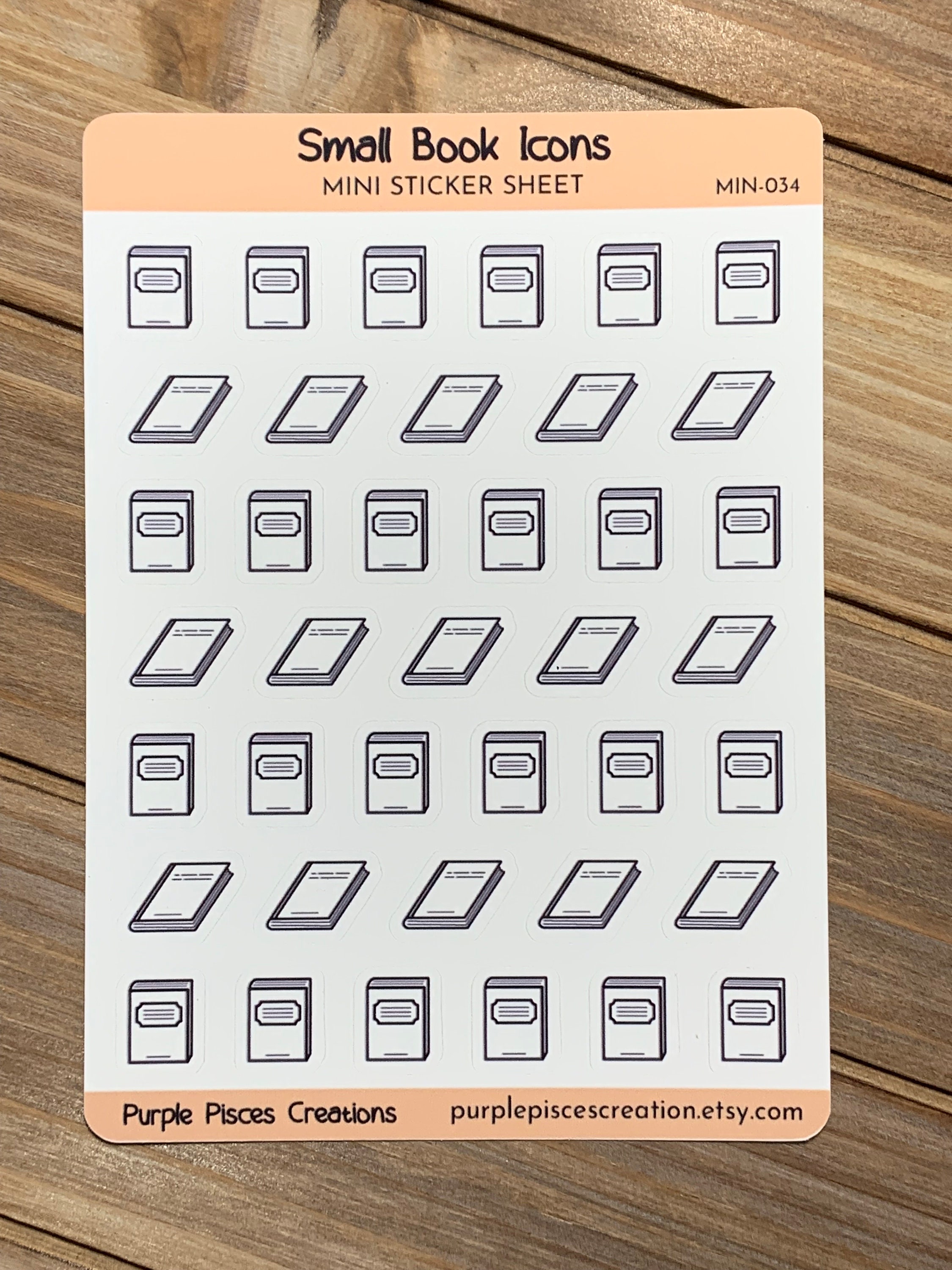 Small Bookish Icons Mini Sticker Sheets Book Icons Ebook - Etsy