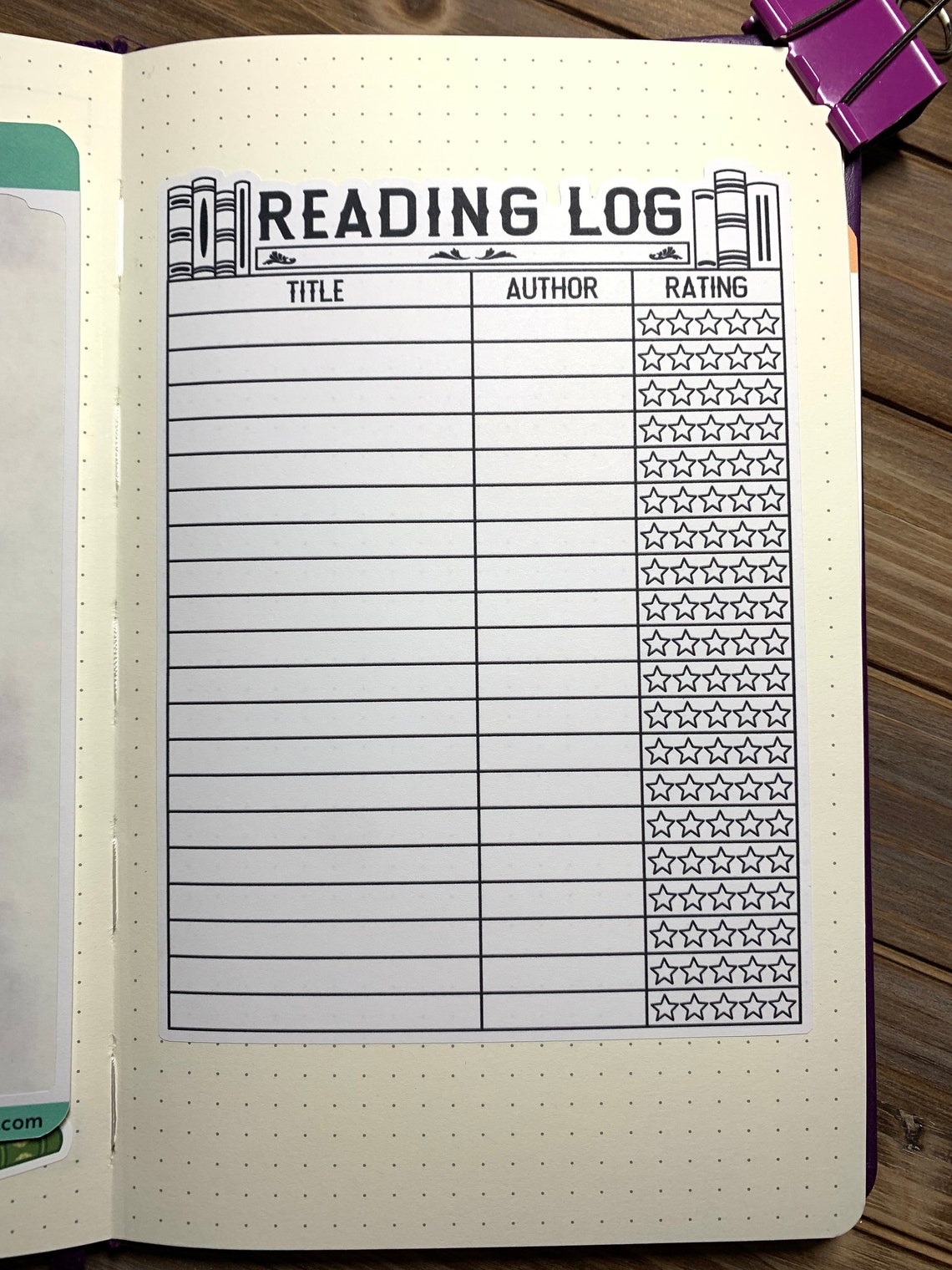Reading Log Sticker 4.4w X 5.9h Title Author - Etsy
