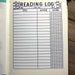 Reading Log Sticker | 4.4"w X 5.9"h | Title, Author, and Rating Columns ...