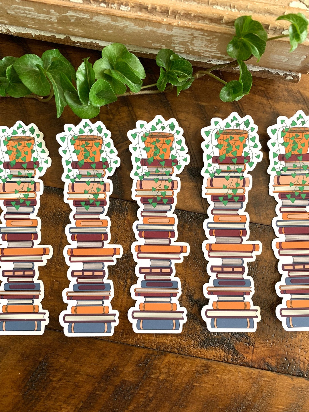 Book Stack Die Cut Sticker | 1.4"wx4.7"h | Decorate Laptops, Planners ...