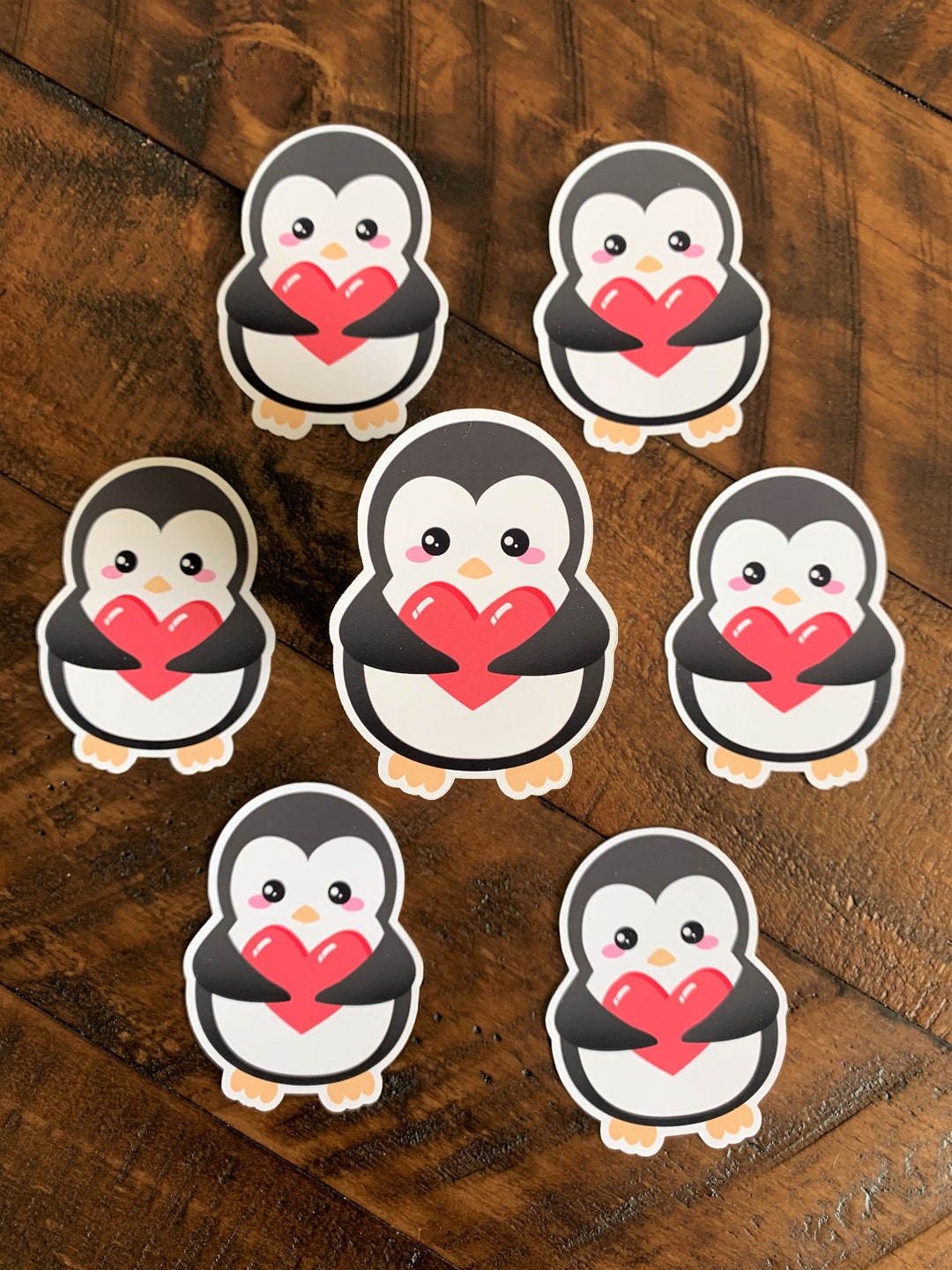 Valentine Penguin - 1 Die Cut Sticker | Kawaii/cute Pastel Penguin ...