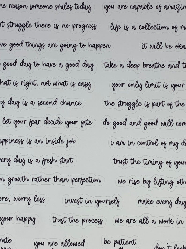 Cursive Inspiration Journal Notes Sticker Sheet 34 - Etsy