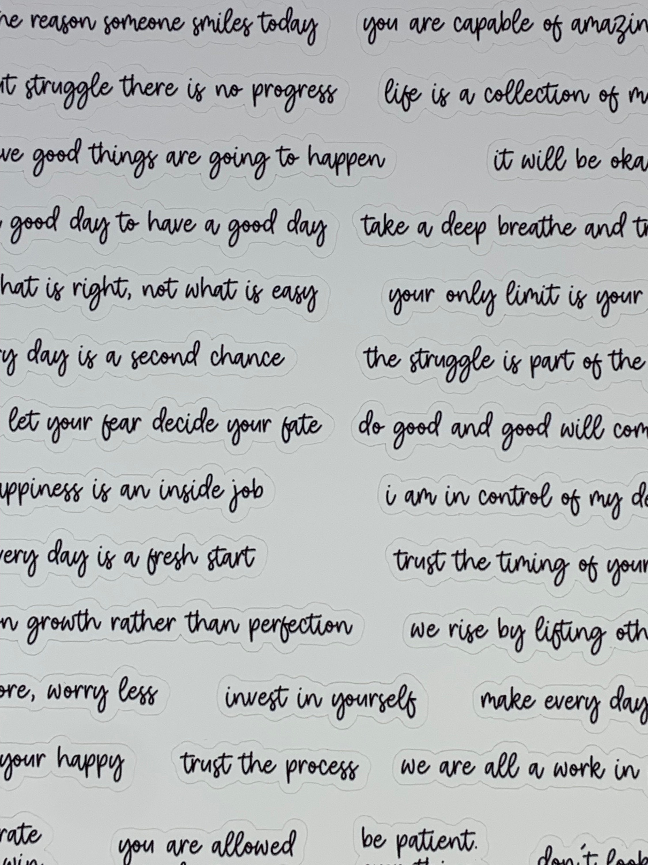 Cursive Inspiration Journal Notes Sticker Sheet 34 - Etsy