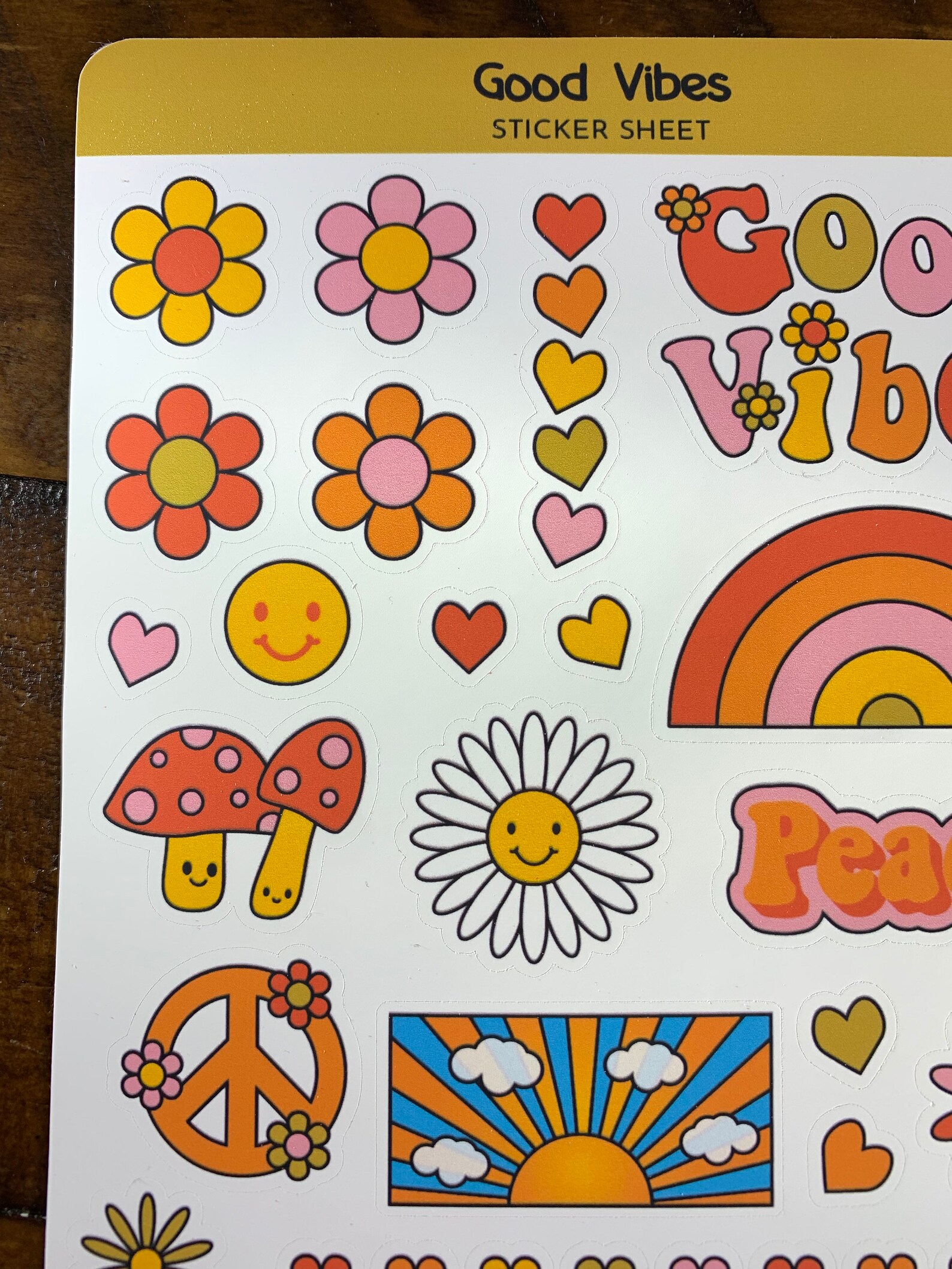 Good Vibes Sticker Sheet Retro Themed Decorative Sticker - Etsy