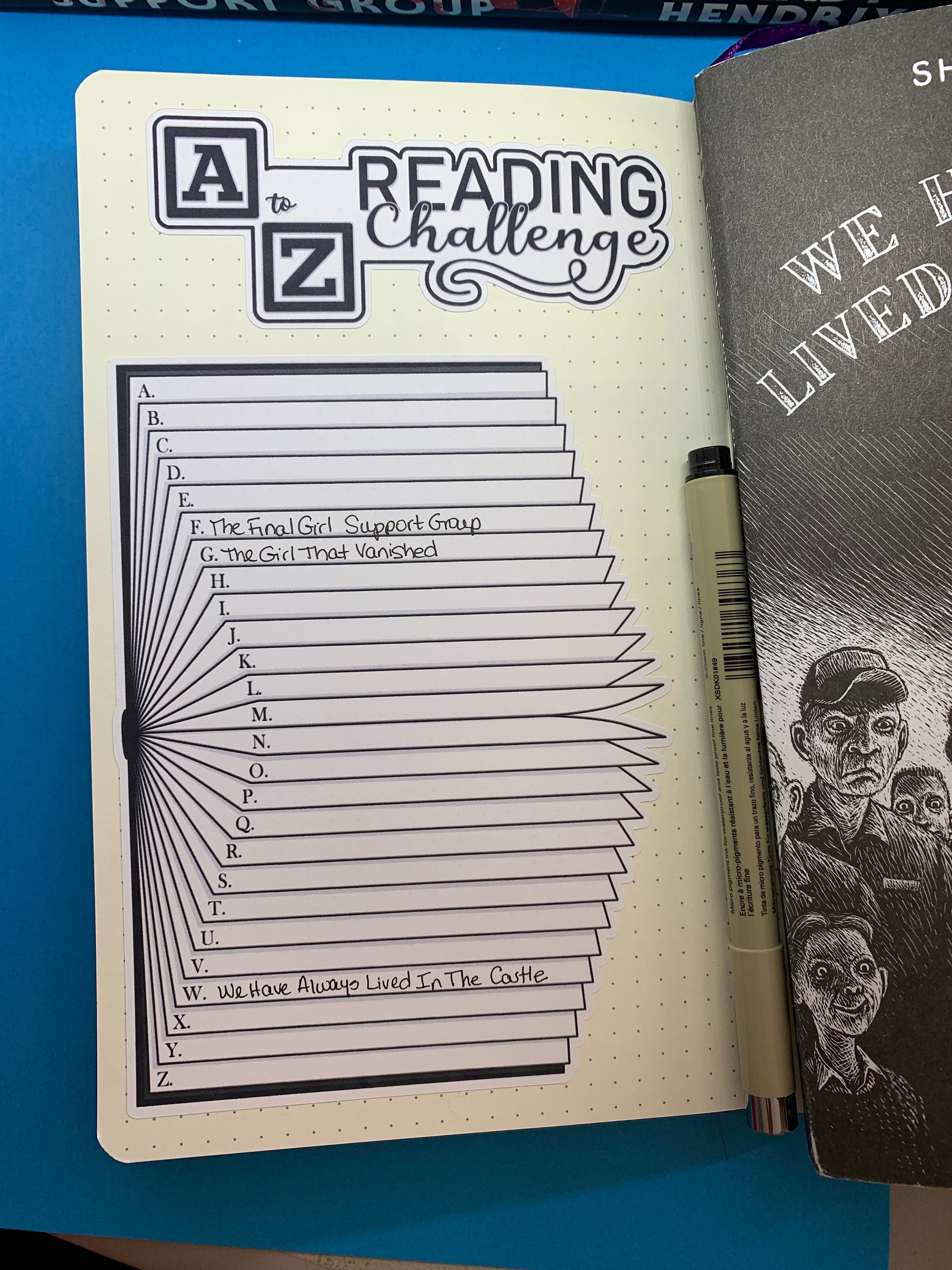 A-Z Reading Challenge Open Book Sticker 4.4w X - Etsy