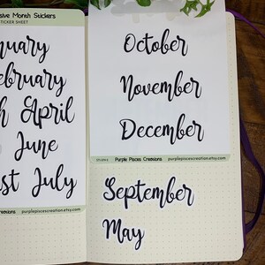 Large Cursive Month Stickers | January - December | for Planners ...