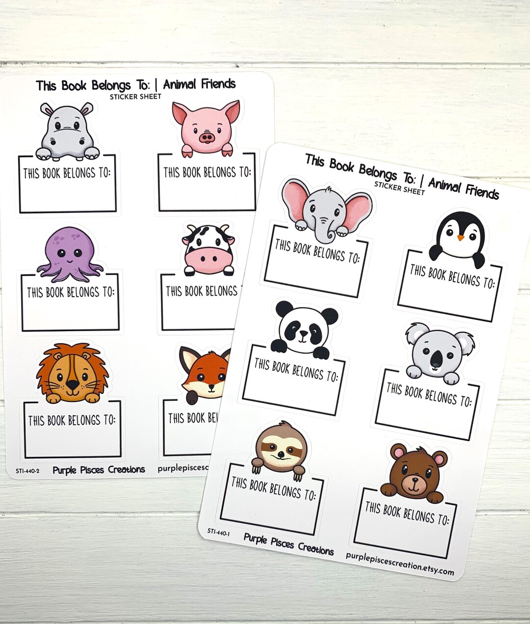 This Book Belongs To: Animal Friends Stickers | 12 Stickers (2 Sticker ...