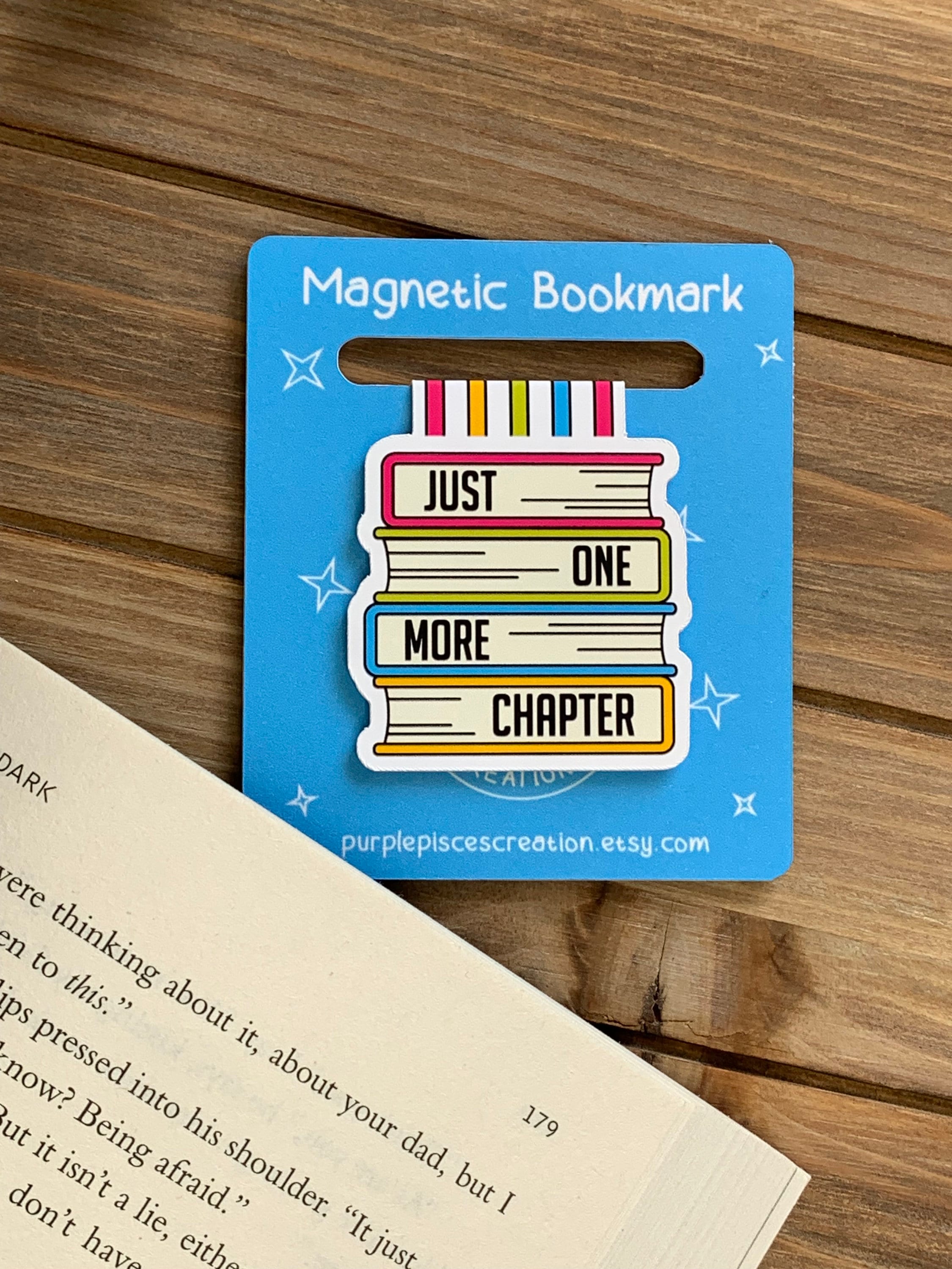 Magnetic Bookmark "just One More Chapter" | Folded Size: 1.75"w X 2"h ...