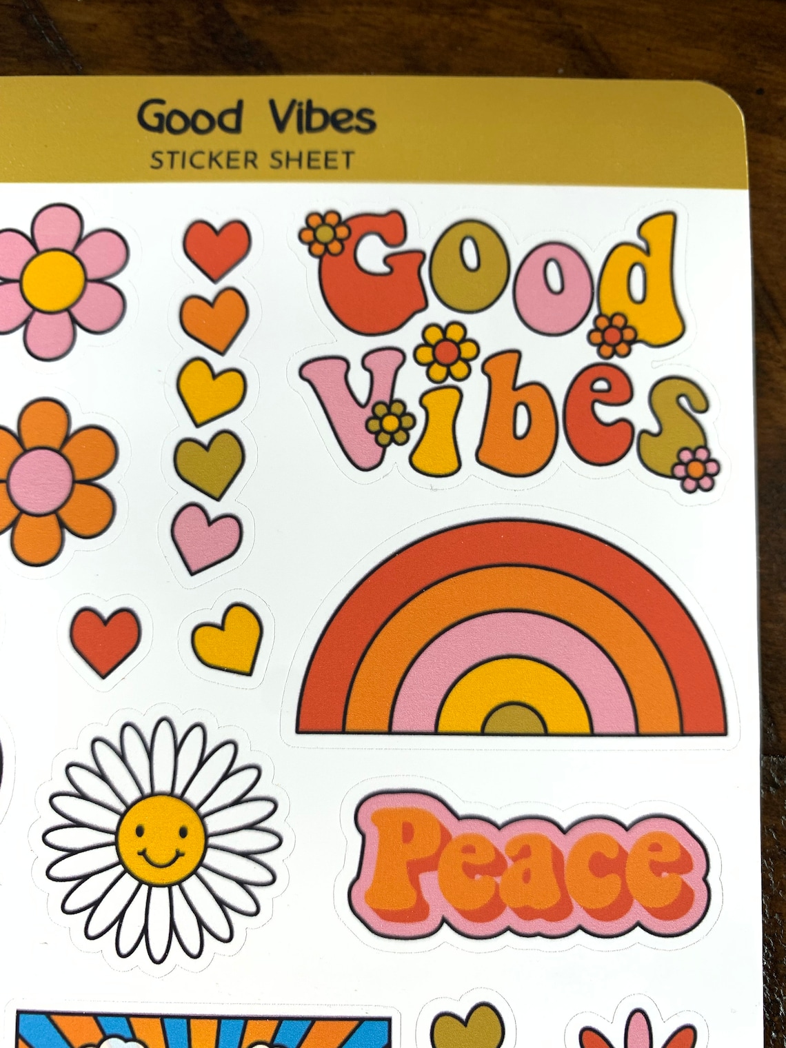 Good Vibes Sticker Sheet Retro Themed Decorative Sticker - Etsy