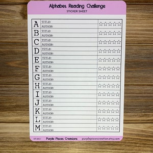 Alphabet Reading Challenge Sticker Set | 2 Page Spread (4.4"w X 5.6"h ...