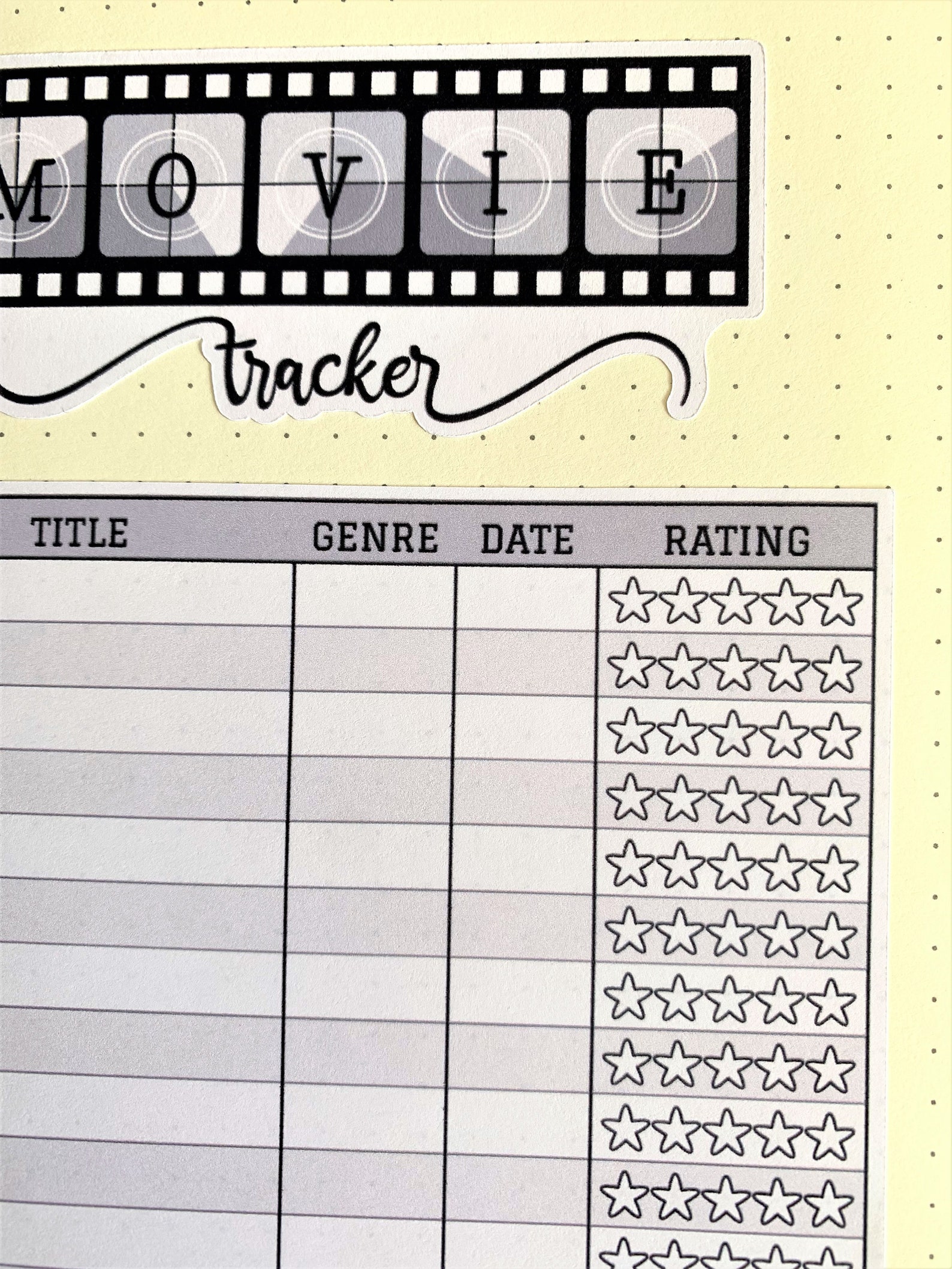 Movie Tracker Sticker Sheet Set | Movie Tracker Log Sticker & Movie ...