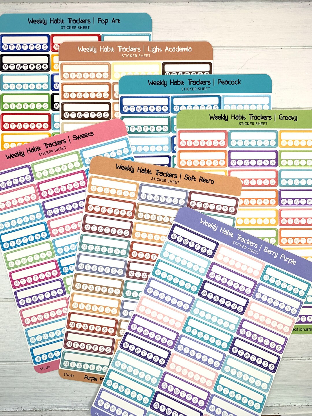 Weekly Habit Trackers Sticker Sheet | 30 Stickers | Each Sticker is 1. ...