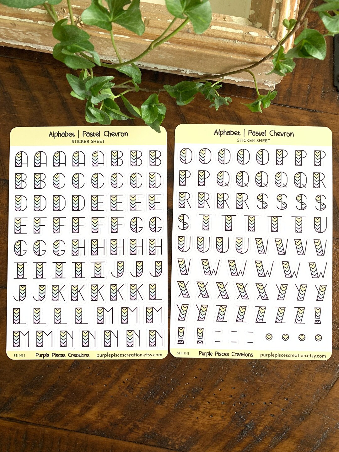 Alphabet | Pastel Chevron | Pastel Colors | Each Sticker is .6"h | 5 of ...