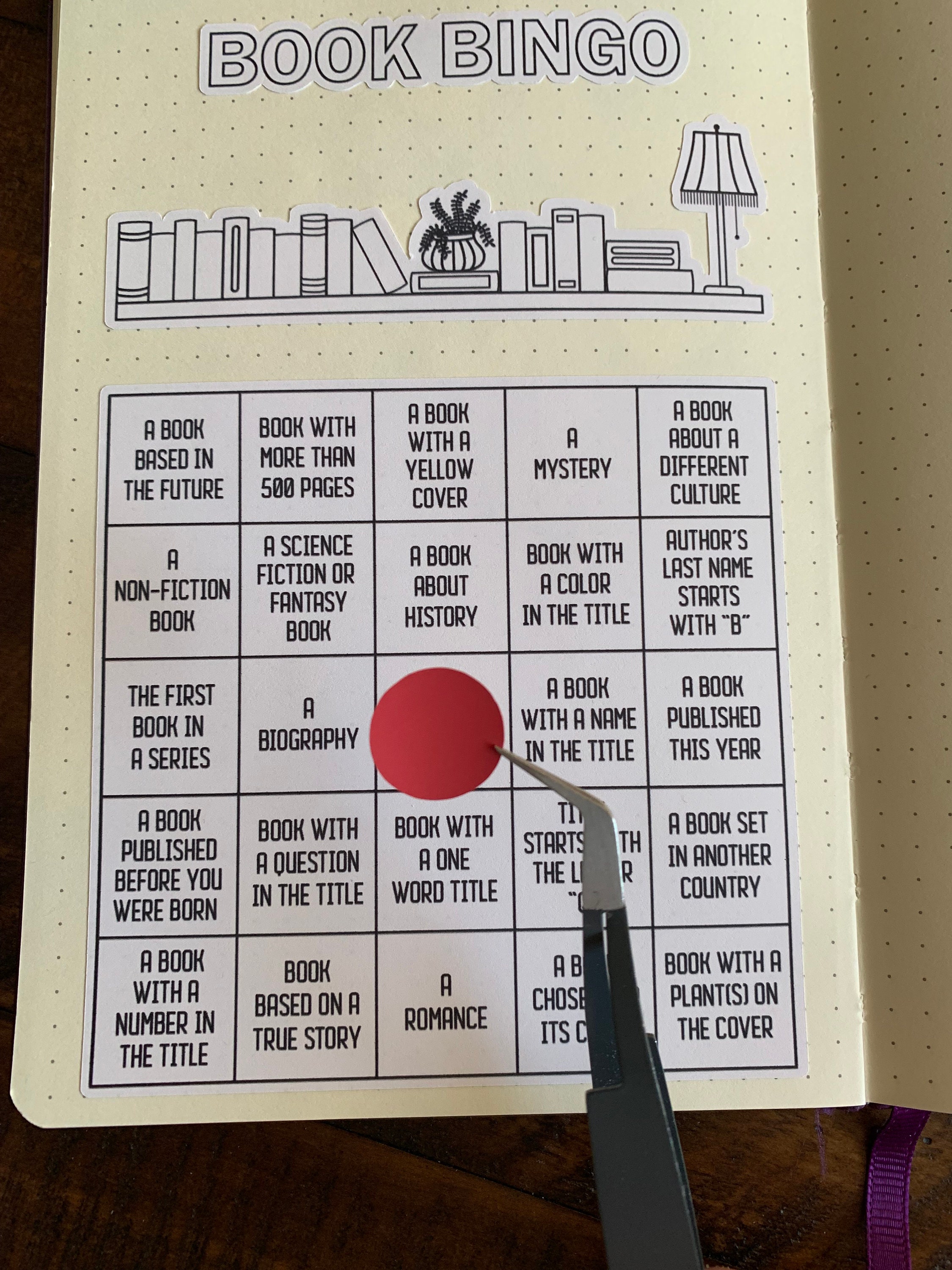 Book Bingo Sticker Set 3 Piece Sticker 1 Book Bingo - Etsy