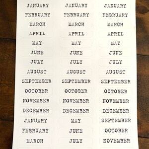 Months of the Year - Old Typewriter Sticker Sheet | JANUARY - DECEMBER ...