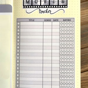 Movie Tracker Sticker Sheet Set | Movie Tracker Log Sticker & Movie ...