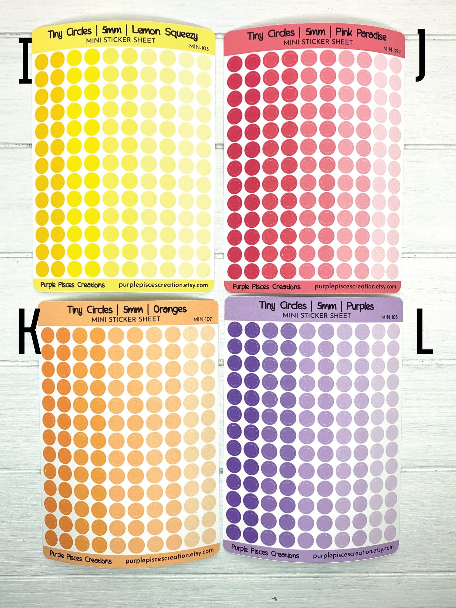 Tiny Circles 5mm Mini Sticker Sheet | 130 Tiny (5mm / .19in) Circles ...