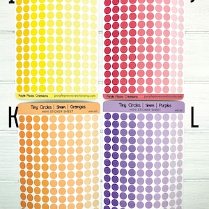 Tiny Circles 5mm Mini Sticker Sheet | 130 Tiny (5mm / .19in) Circles ...