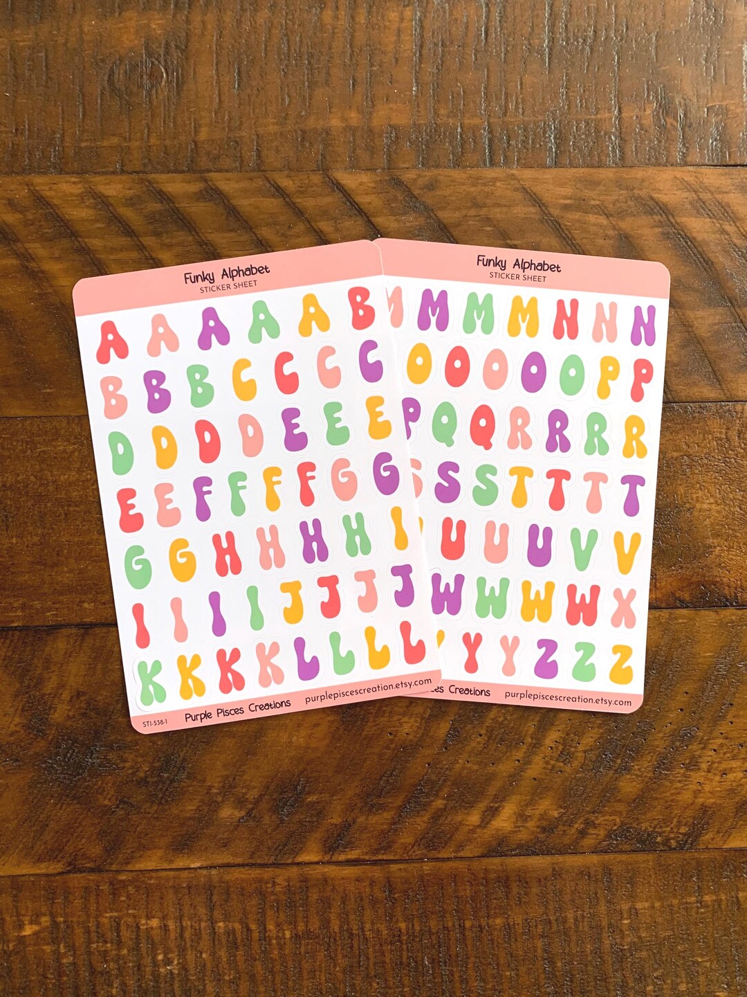 Funky Alphabet | Each Letter is About .72 - .79"h Depending on Letter ...