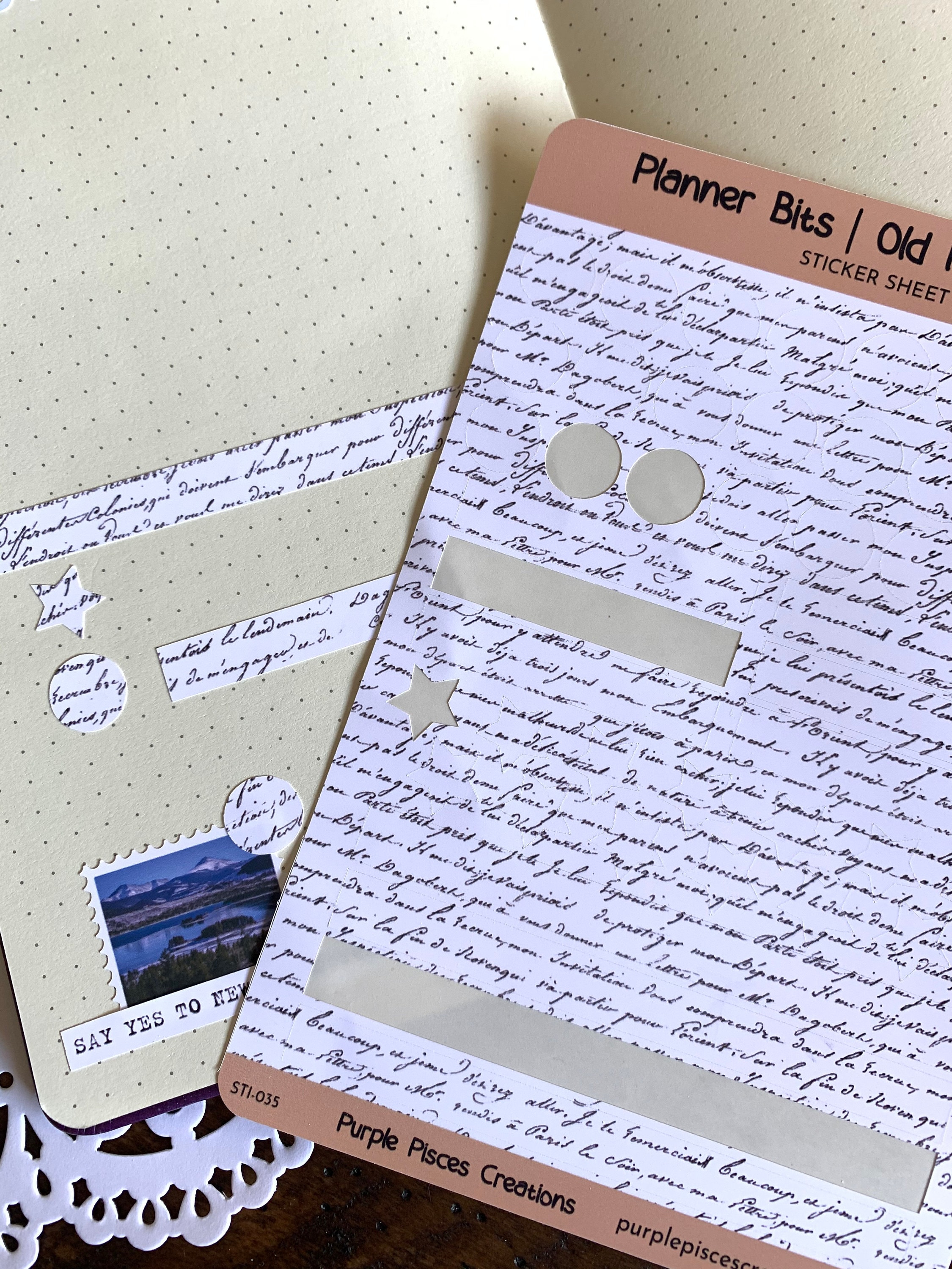 Planner Bits Old Handwriting Sticker Sheet 24 Circles 10 | Etsy