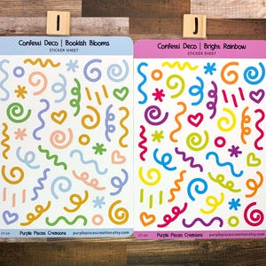 Confetti Deco Sticker Sheet | Chose Between 12 Color Schemes | for ...