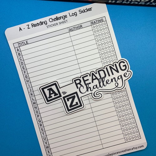 A-Z Reading Challenge Open Book Sticker 4.4w X - Etsy