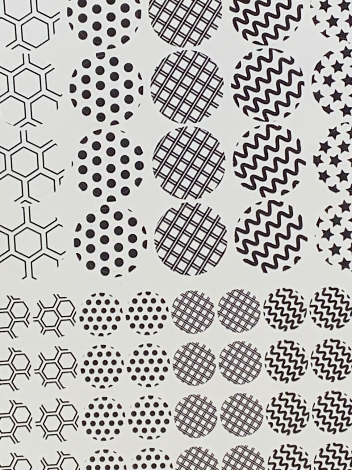 Circle Stickers Large/Small Black and White Theme 20 | Etsy