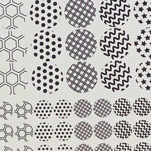 Circle Stickers Large/small Black and White Theme 20 Large .7 In ...