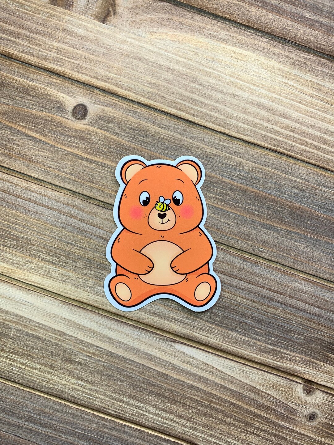 Bear & Bee - 1 Die Cut Sticker | Laminated Premium Matte Sticker | 2.2 ...