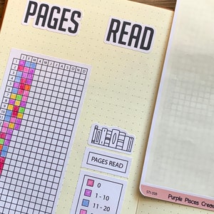 Pages Read Sticker Sheet | Year-long Tracker W/key and PAGES READ ...