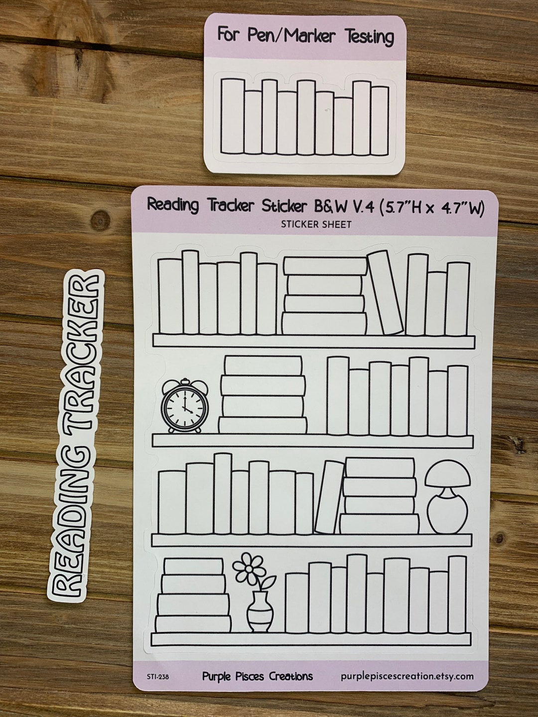 Reading Tracker Sticker Set - V4 B&W | 1 Reading Tracker Sticker 5.7 ...