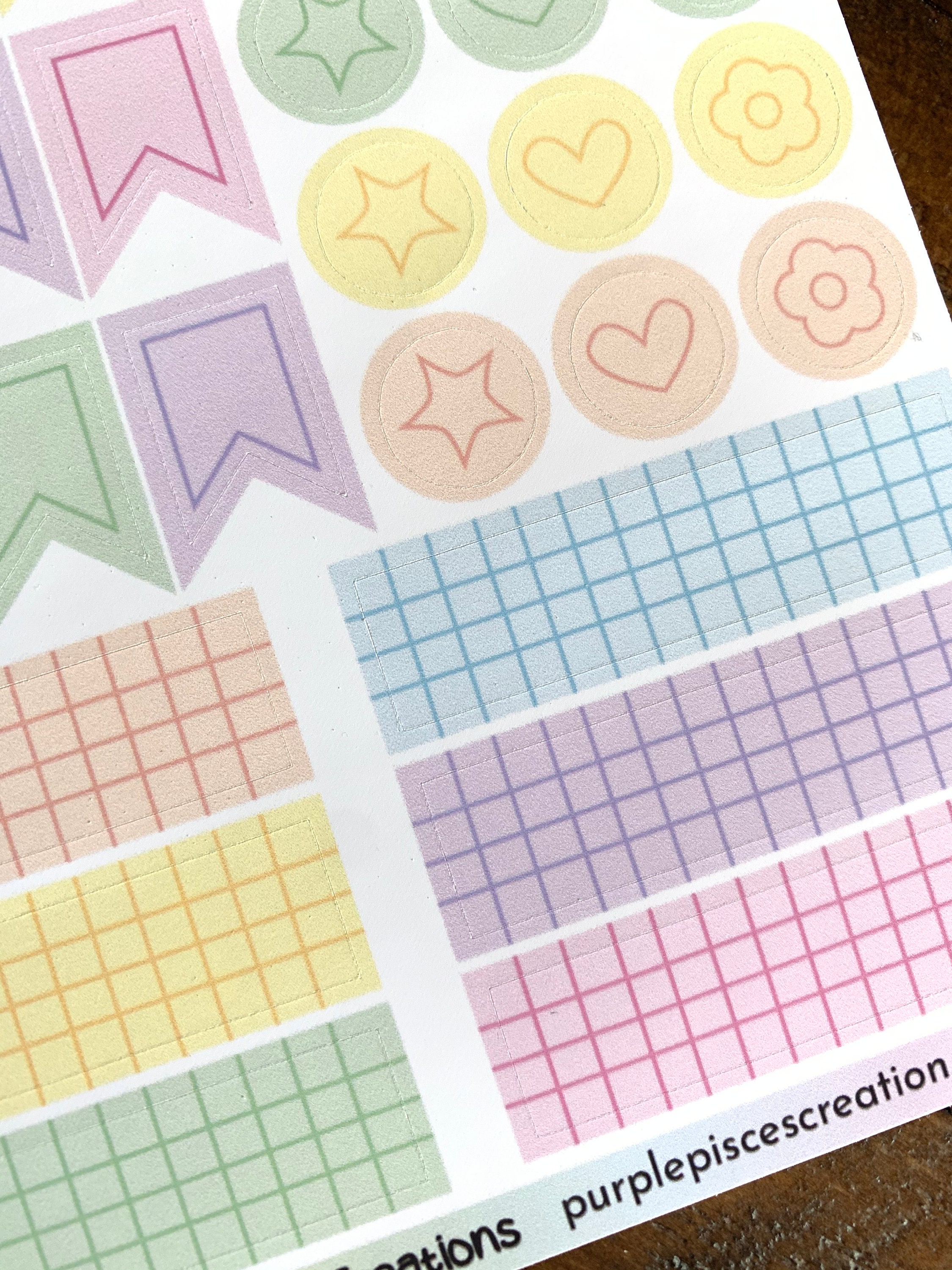 Planner Bits Pastel Stickers 40 Stickers Flags Circles | Etsy