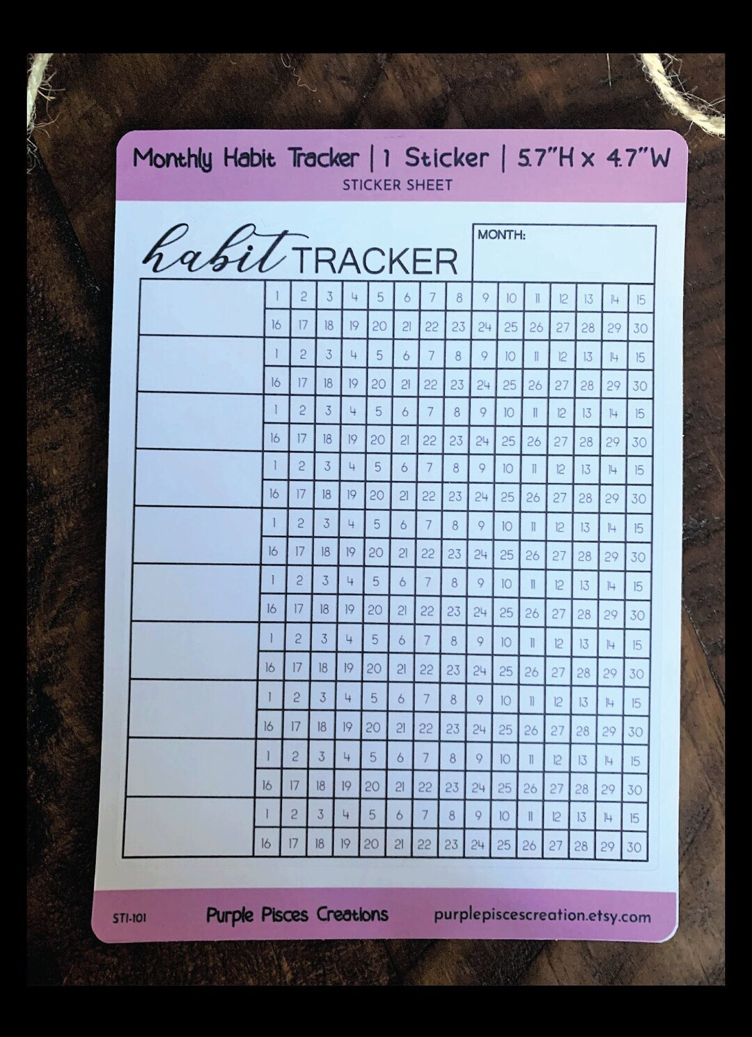 1 Month Habit Tracker | 10 Habits - 30 Days Each | Includes "think ...