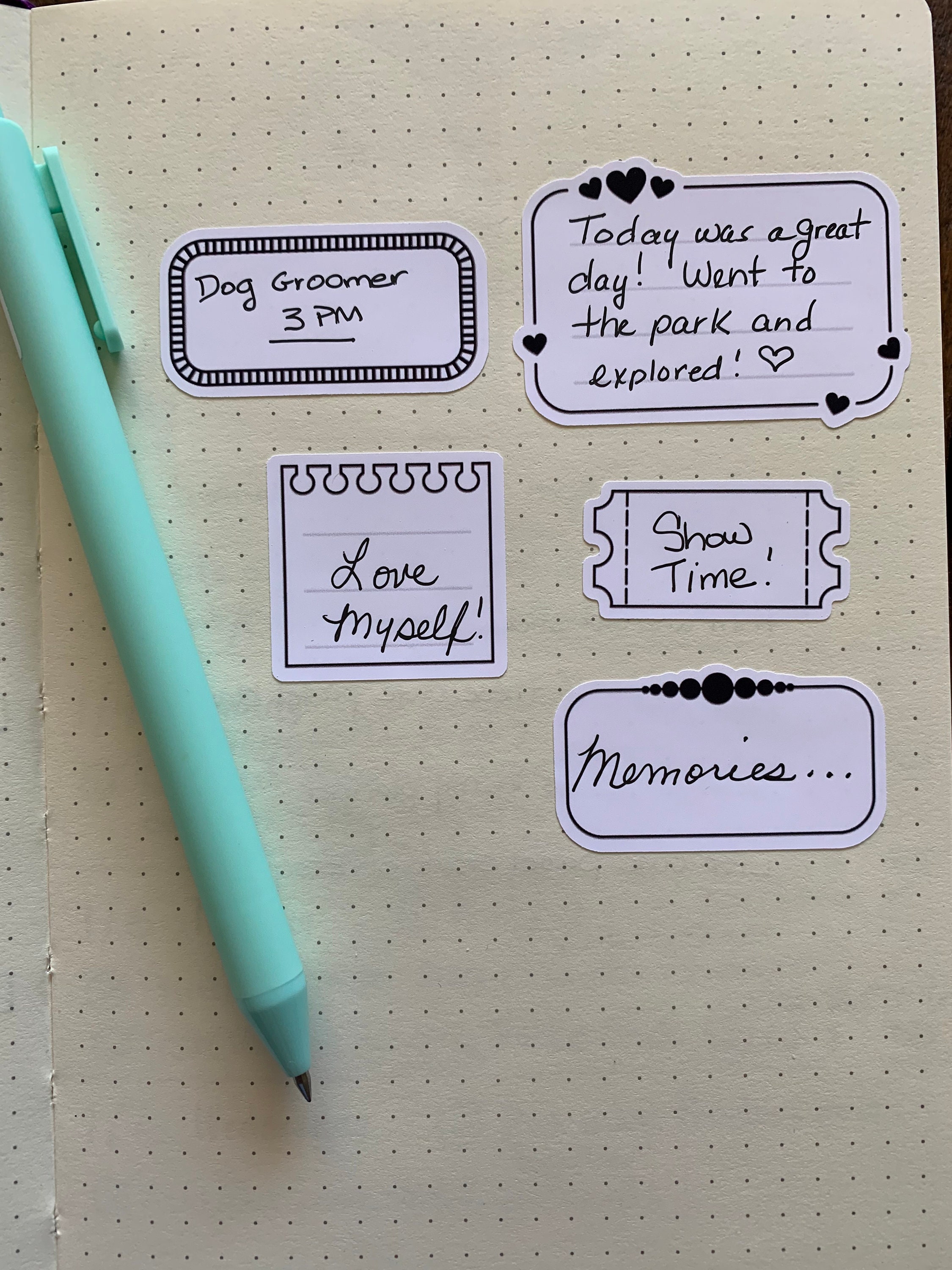 Little Journal Notes Sticker Sheet 9 Little Journal Note | Etsy