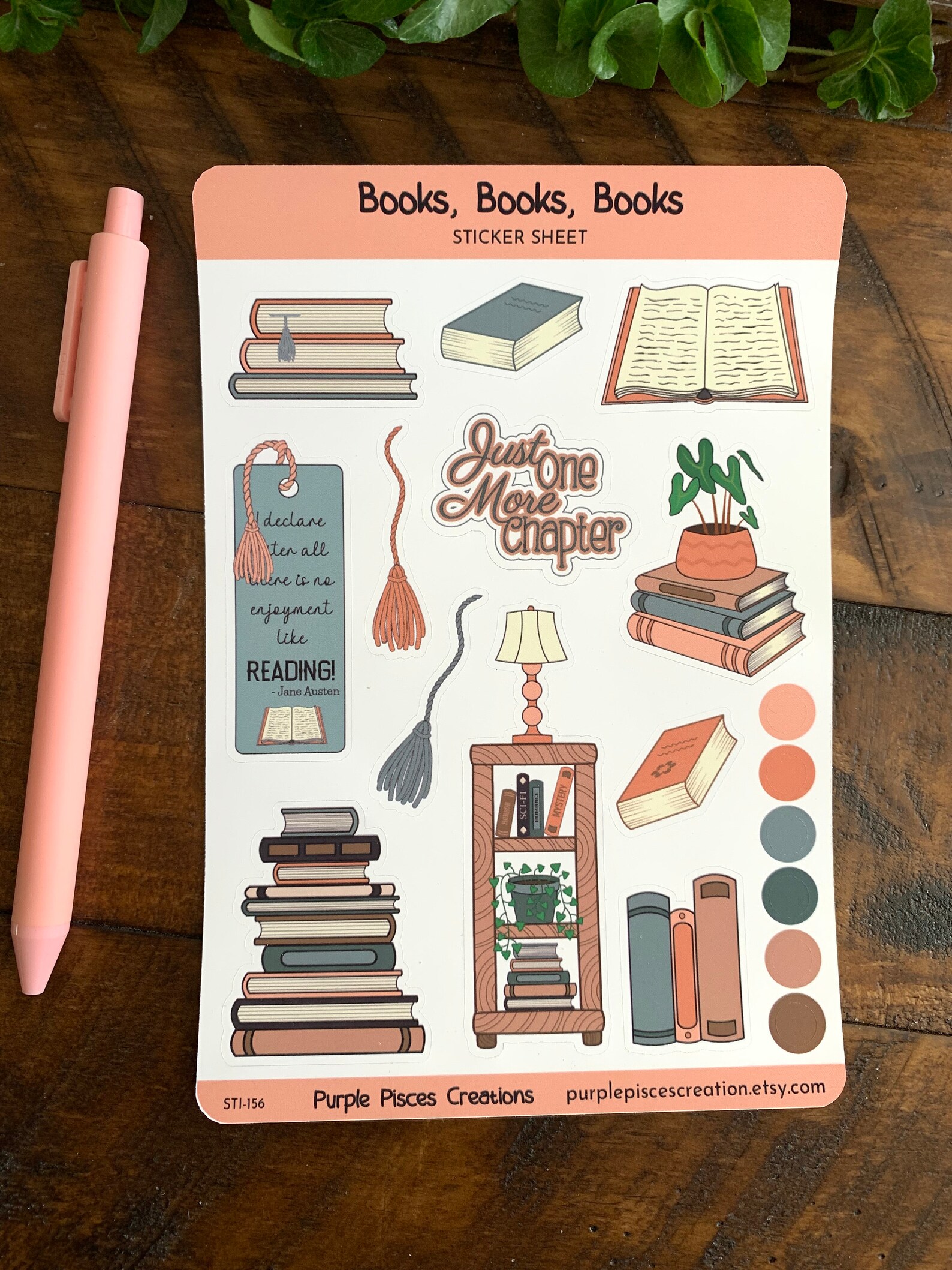 Books Books Books Sticker Sheet Reading Themed - Etsy
