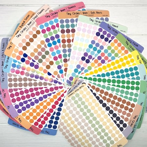 Tiny Circles 5mm Mini Sticker Sheet | 130 Tiny (5mm / .19in) Circles ...