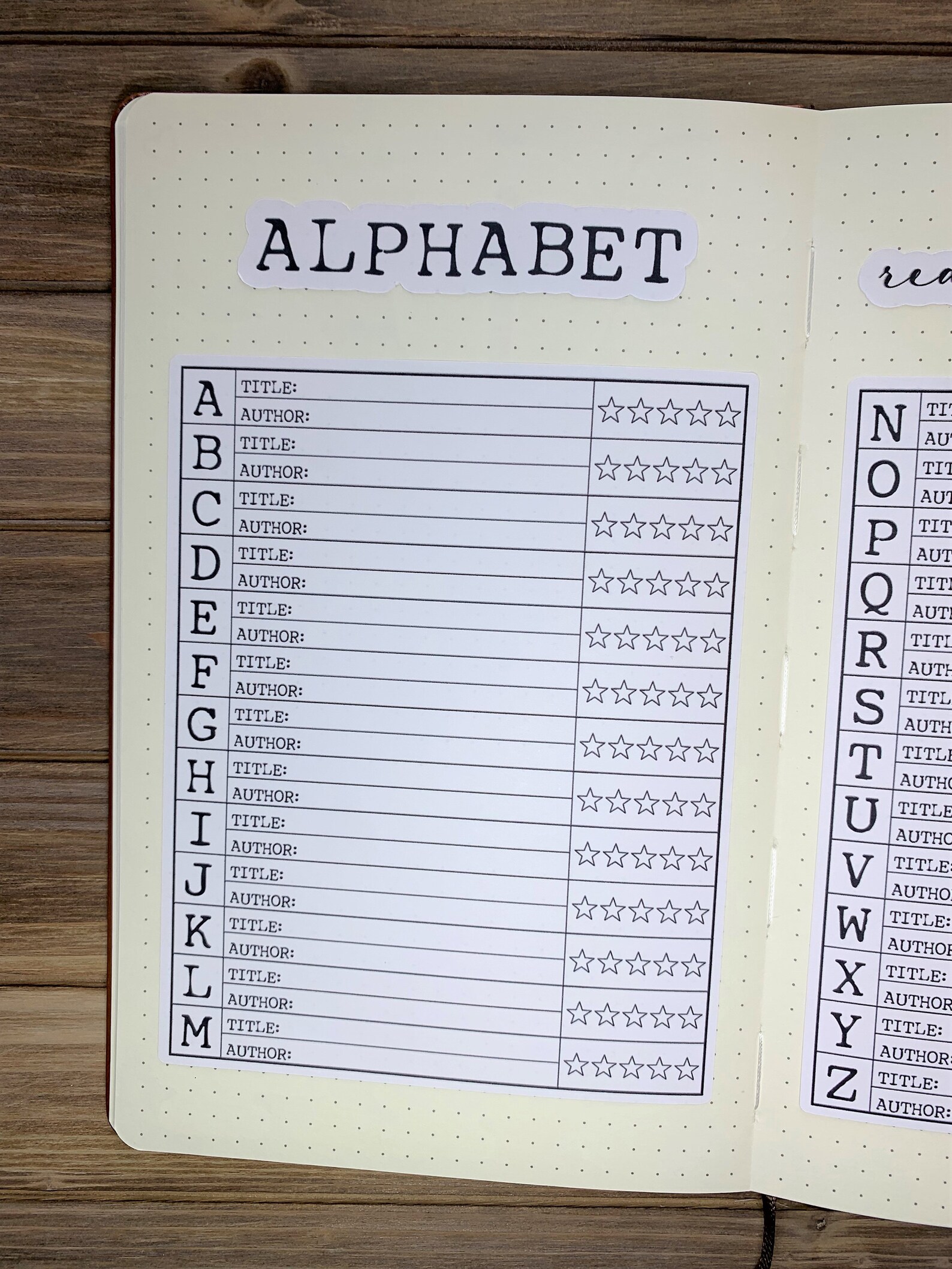 Alphabet Reading Challenge Sticker Set | 2 Page Spread (4.4"w X 5.6"h ...