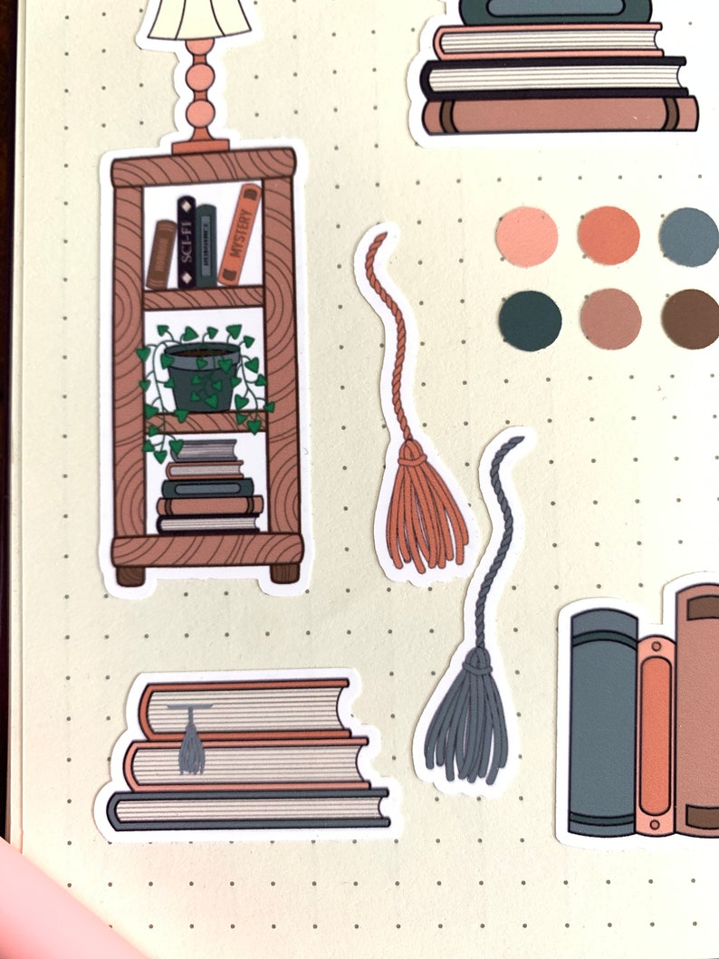 Books Books Books Sticker Sheet Reading Themed - Etsy