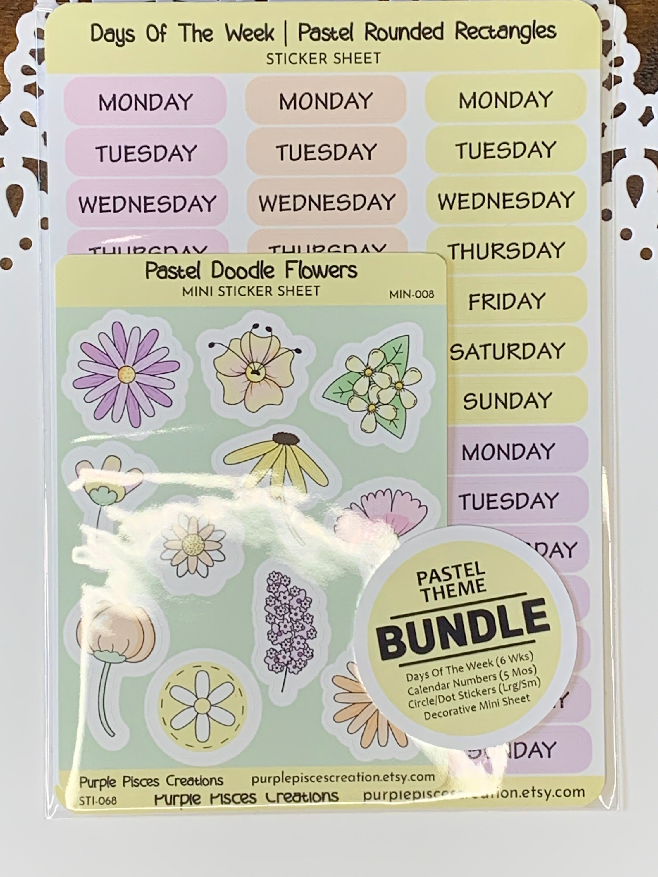 BUNDLE Pastel Theme Days Of The Week Calendar Numbers | Etsy